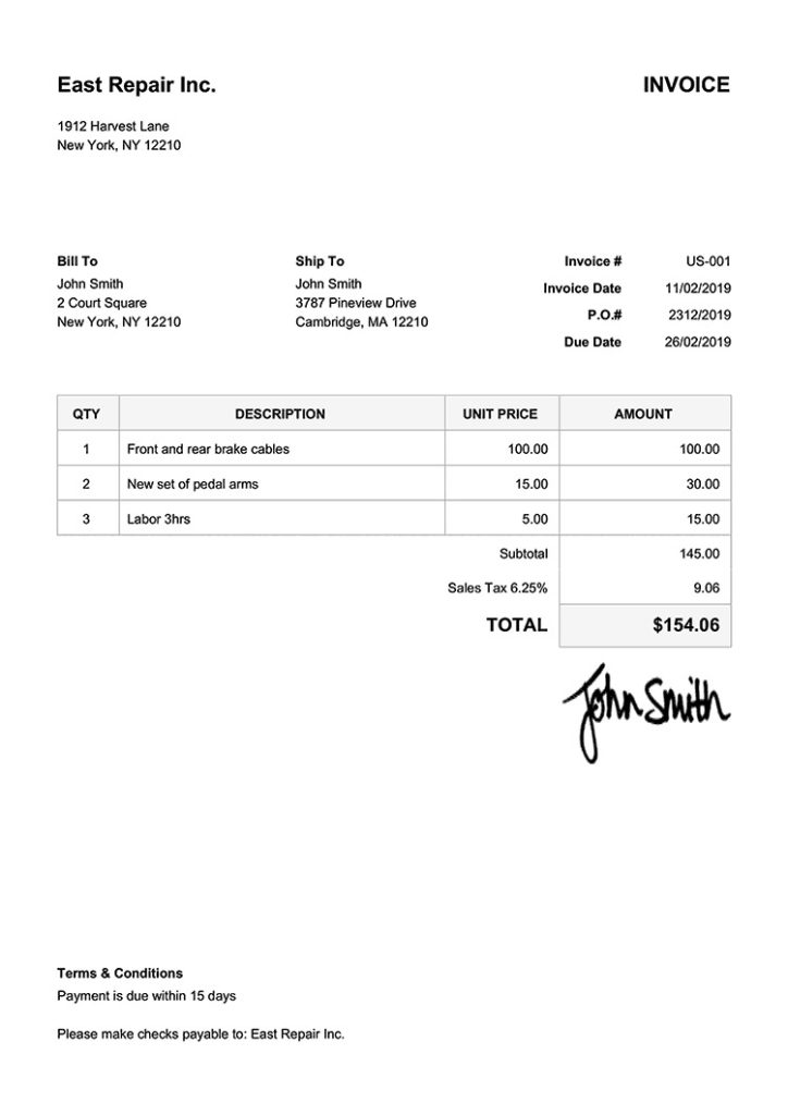 5 Contoh Template Invoice, Buatnya Mudah! - itsjack.com