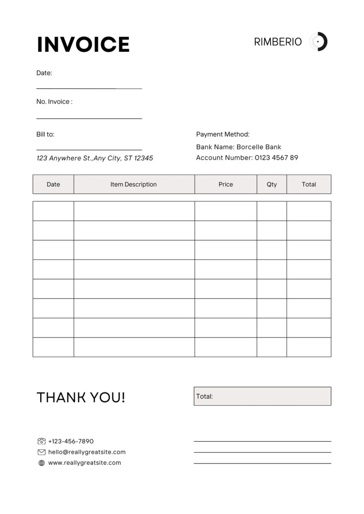 5 Contoh Template Invoice, Buatnya Mudah! - itsjack.com